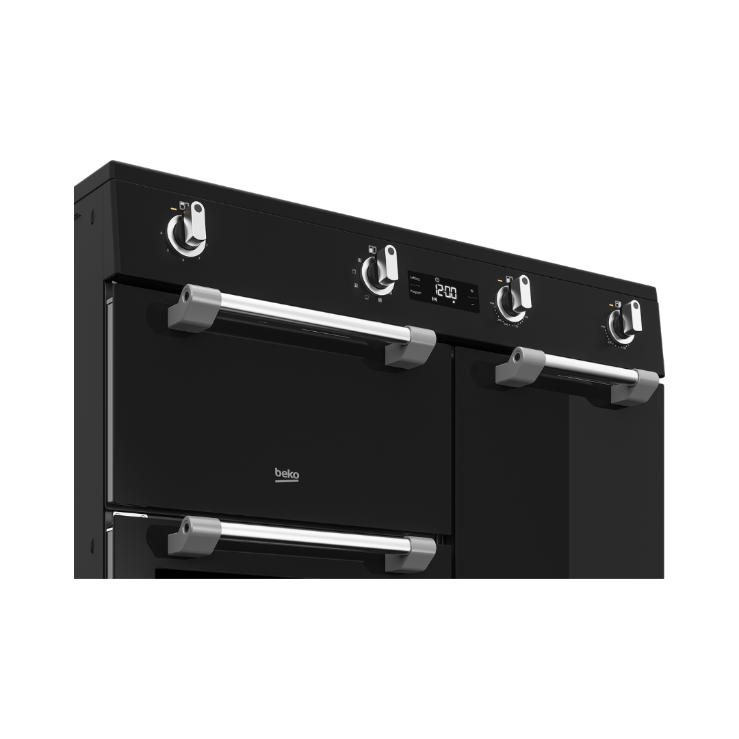 Beko 185L Multi Oven Upright Cooker in Black (Triple Cavity with ...