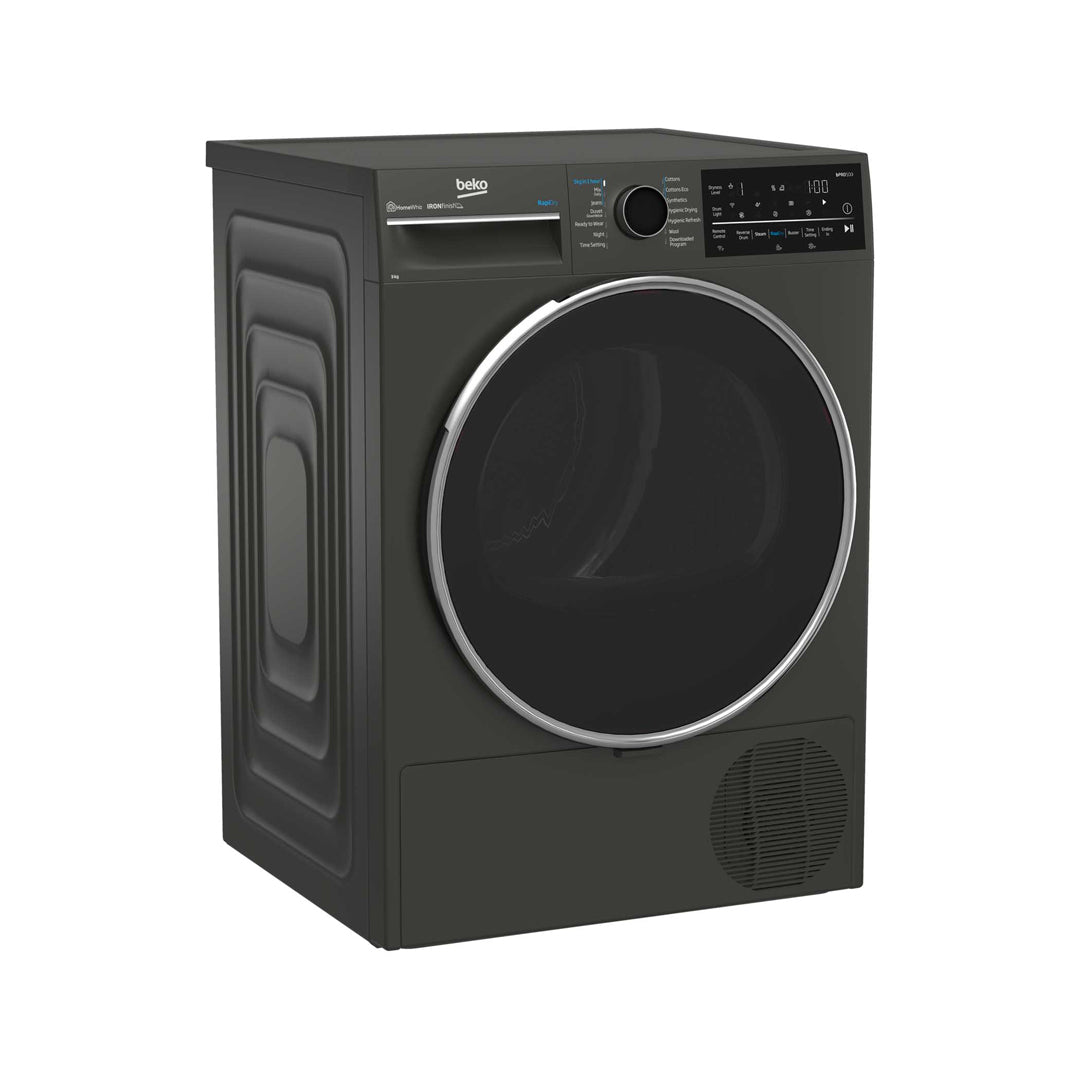 Beko 9kg Hybrid Heat Pump Tumble Dryer with Steam in Black BDPB904HG ...