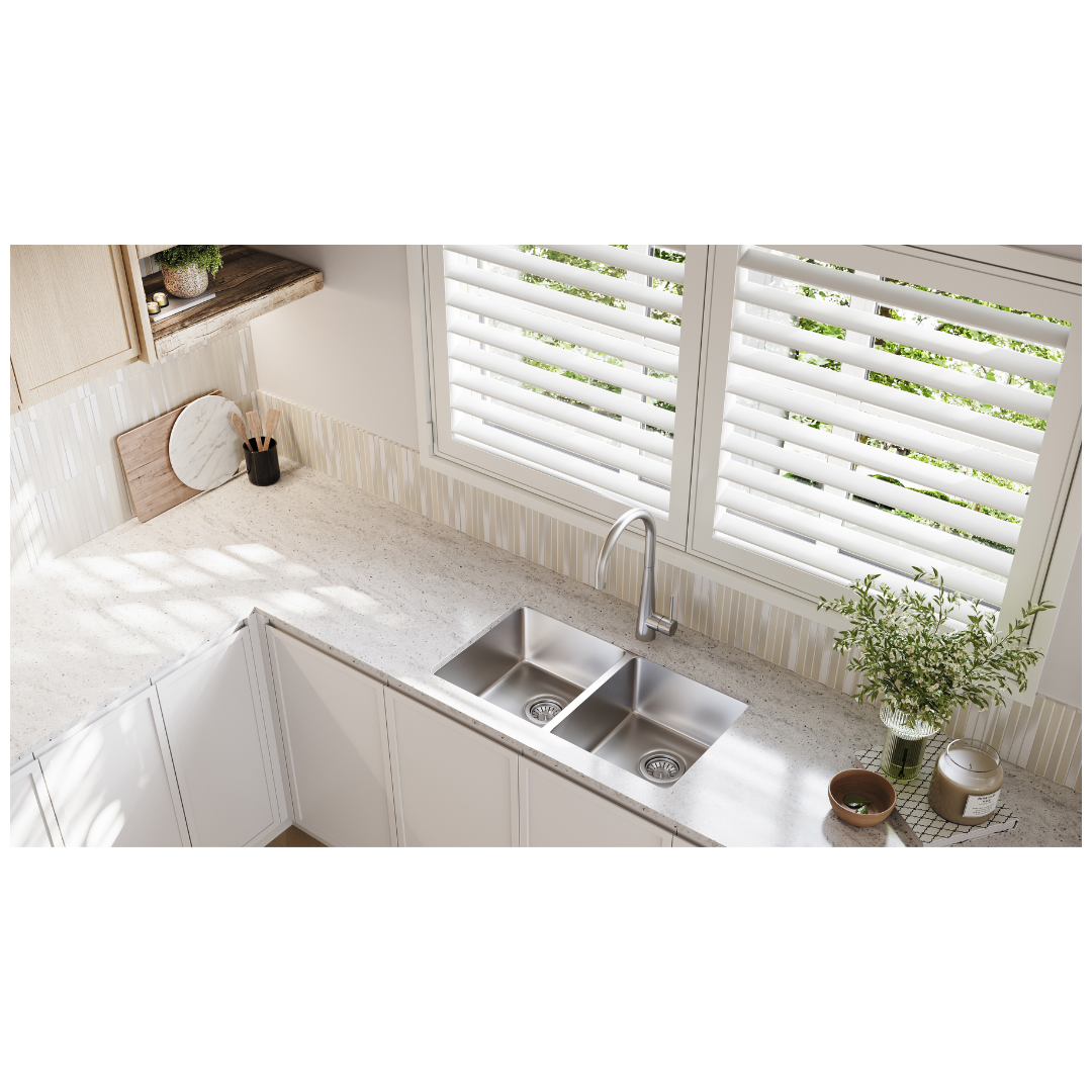 Oliveri Sonetto Double Bowl Universal Sink Stainless Steel SN63TU – Bi ...
