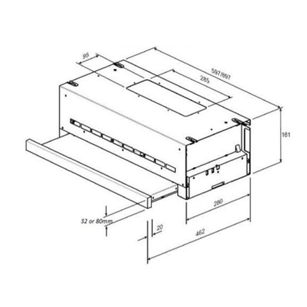 Robinhood 60cm Slideout Rangehood with Interchangable Stainless Steel ...