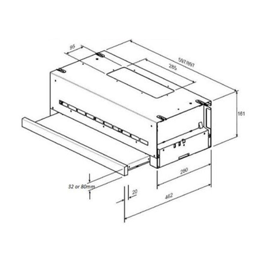 Robinhood 60cm Slideout Rangehood with Interchangable Stainless Steel ...