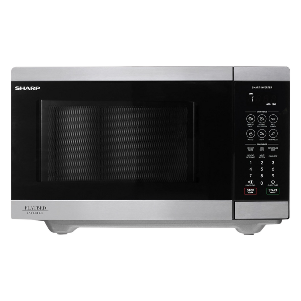 Sharp 26L 900W Flatbed Inverter Microwave Stainless Steel SM267FHST ...