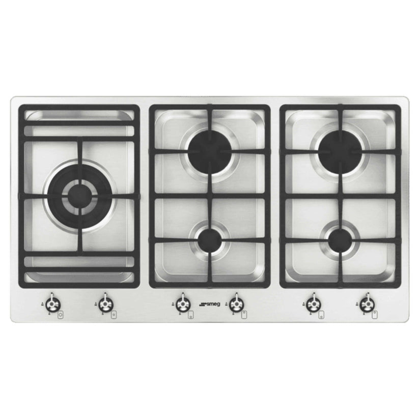 Smeg 90cm Gas Cooktop in Stainless Steel PSA9065 – Bi-Rite Home Appliances