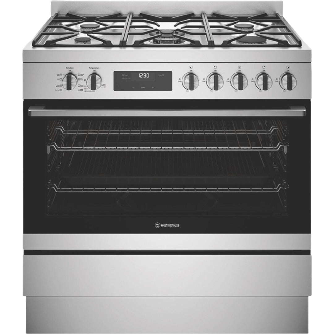 Westinghouse 90cm Dual Fuel Freestanding Cooker Stainless Steel ...